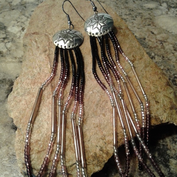 Jewelry | Sterling Silver Concha Earrings With Seed Beads | Poshmark